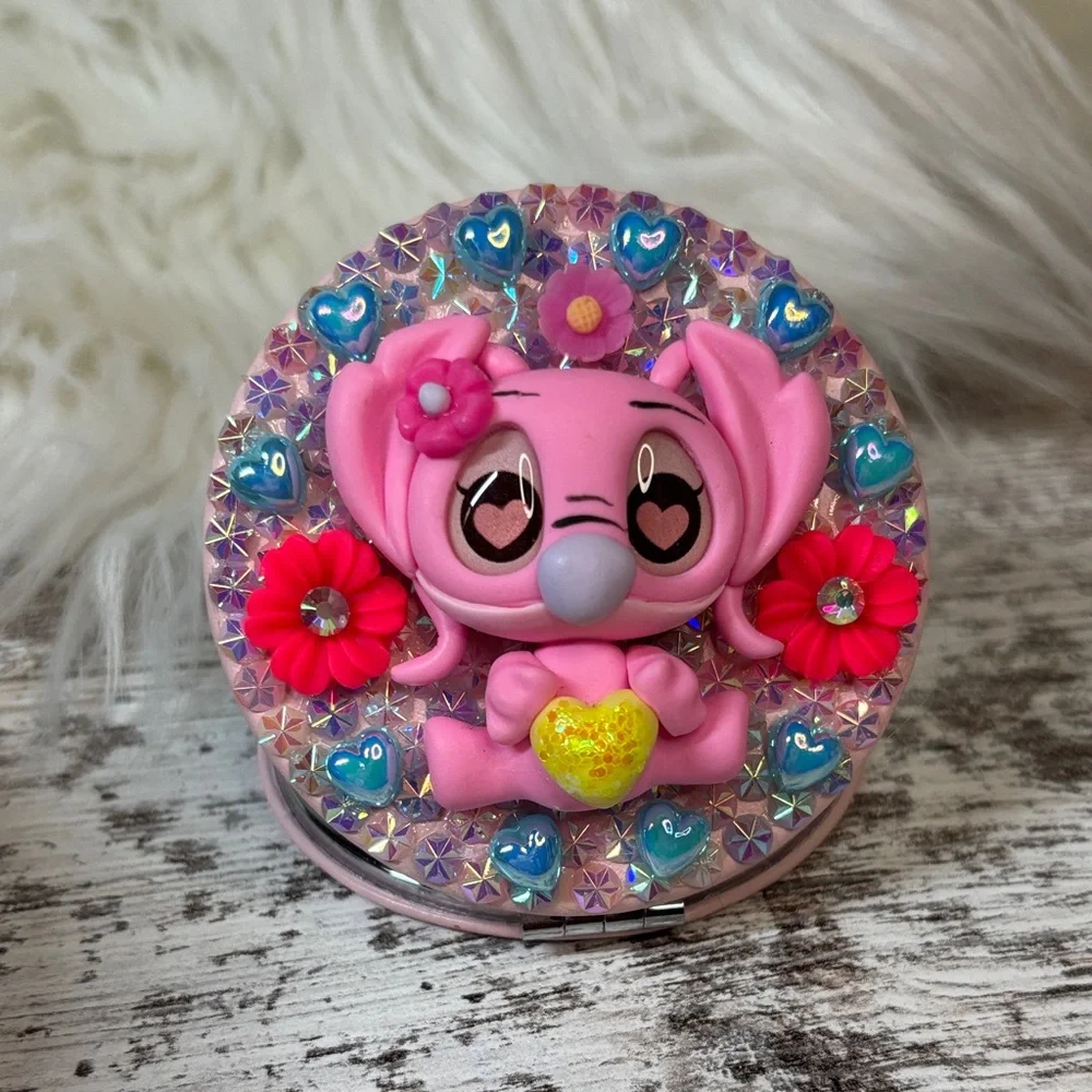 Hand Crafted | Accessories | Pink Angela Compact Mirror Handmade | Poshmark